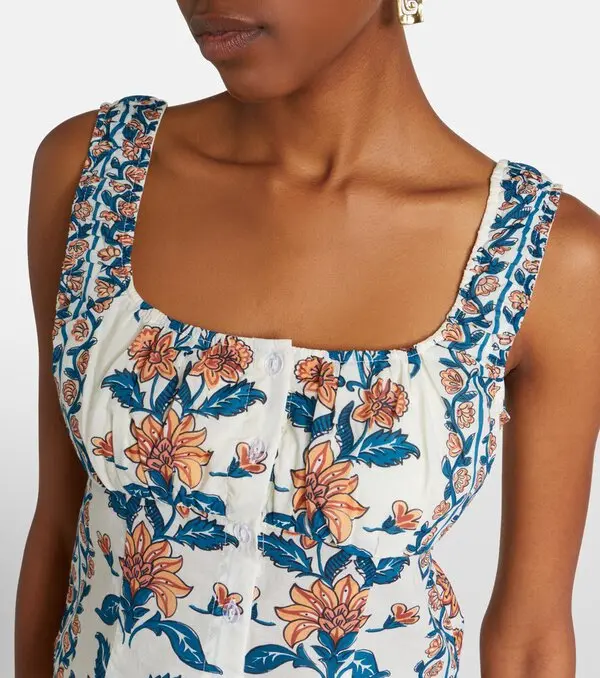 MONTCE Mandy Floral Cotton Top - Beige