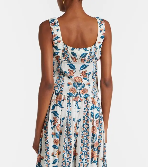 MONTCE Mandy Floral Cotton Top - Beige