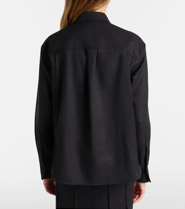 Victoria Beckham Wool Flannel Shirt - Grey