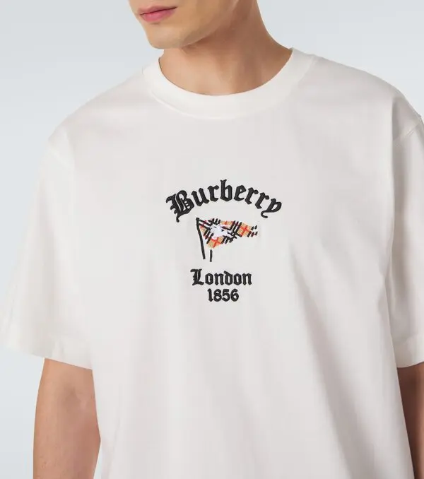 Burberry Embroidered Cotton Jersey T-shirt