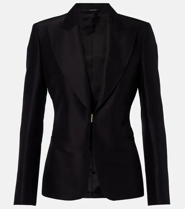 Gucci Silk Faille Blazer - Black