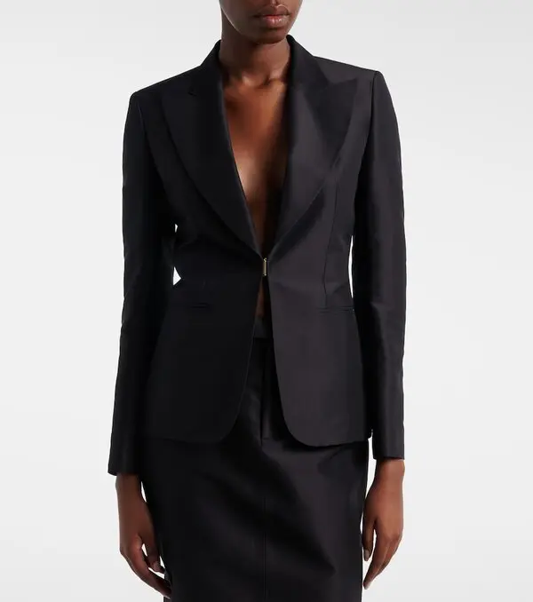 Gucci Silk Faille Blazer - Black