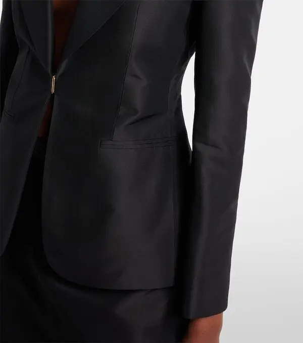 Gucci Silk Faille Blazer - Black