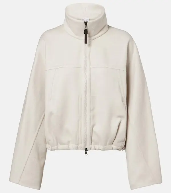 Brunello Cucinelli Monili Virgin Wool Jacket - White