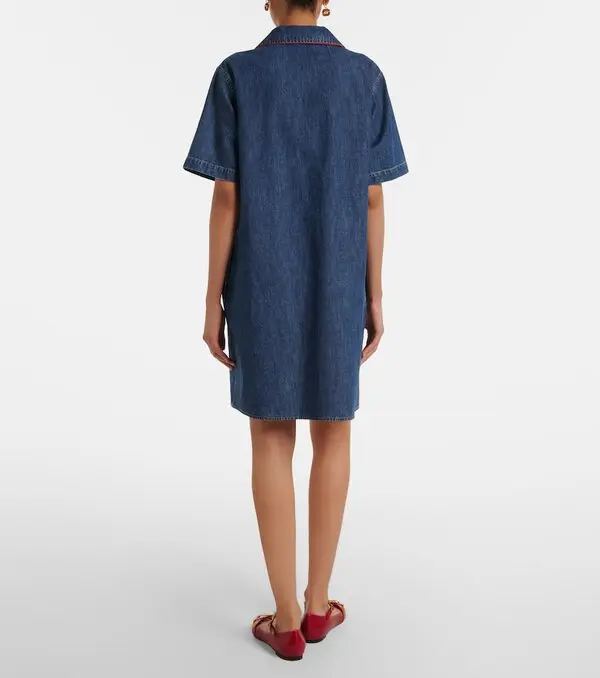 Valentino Garavani Vgold Denim Midi Dress - Blue