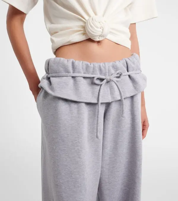 Magda Butrym Heather Ruffled Cotton-blend Sweatpants