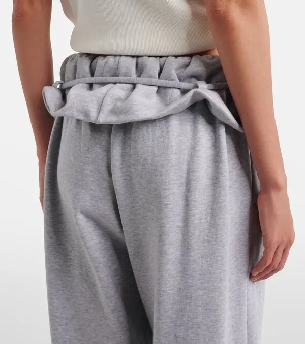 Magda Butrym Heather Ruffled Cotton-blend Sweatpants