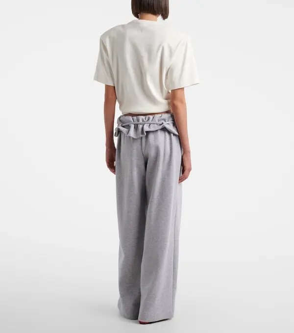 Magda Butrym Heather Ruffled Cotton-blend Sweatpants
