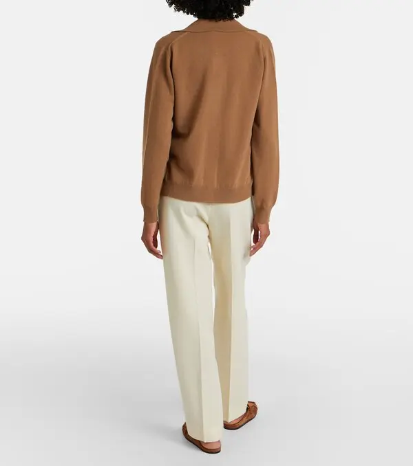 BLAZÉ MILANO Fox Wool Straight Leg Trousers - Beige
