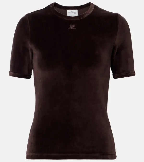 COURREGES Courrèges Velvet T-shirt - Brown
