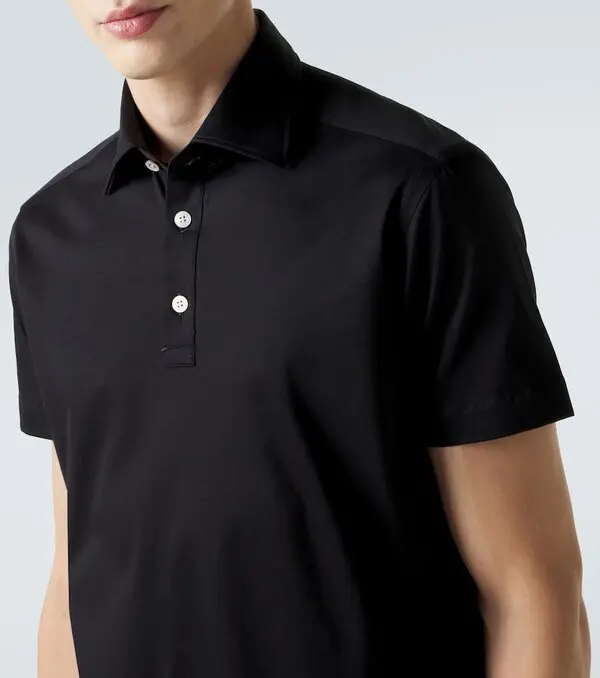 Kiton Cotton Polo Shirt - Black
