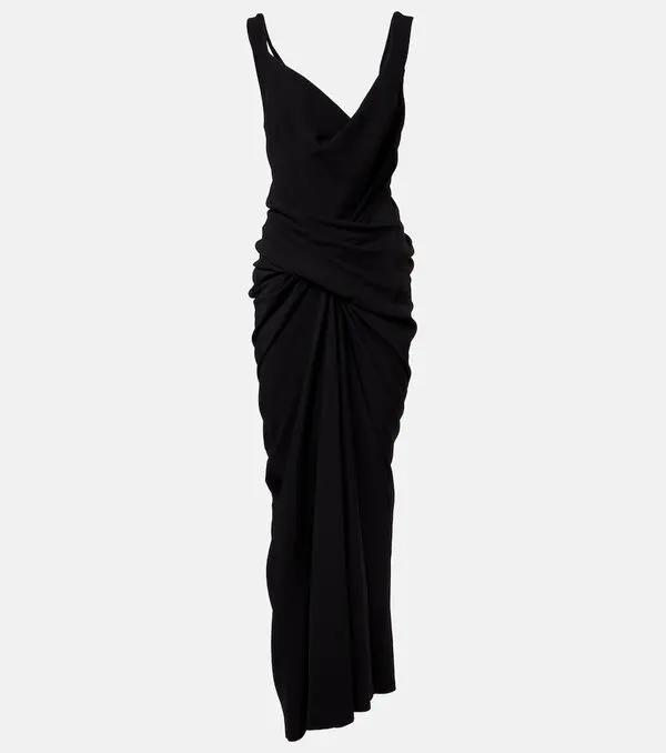 Rick Owens Strutter Gathered Maxi Dress - Black