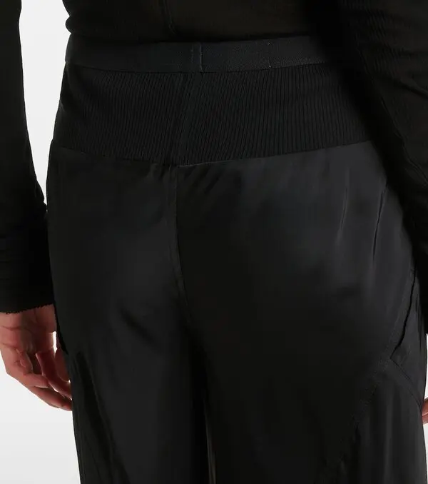 Rick Owens Bias Cady Crêpe Wide-leg Pants - Black