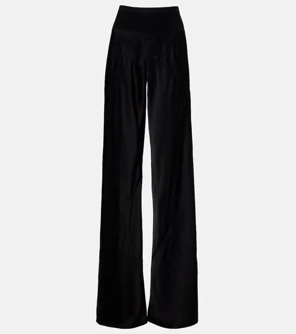 Rick Owens Bias Cady Crêpe Wide-leg Pants - Black