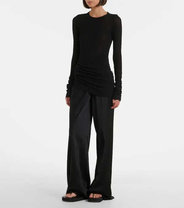 Rick Owens Wide-leg Bias Cady Crêpe Pants