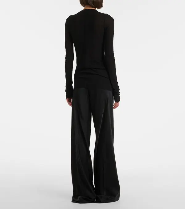 Rick Owens Wide-leg Bias Cady Crêpe Pants