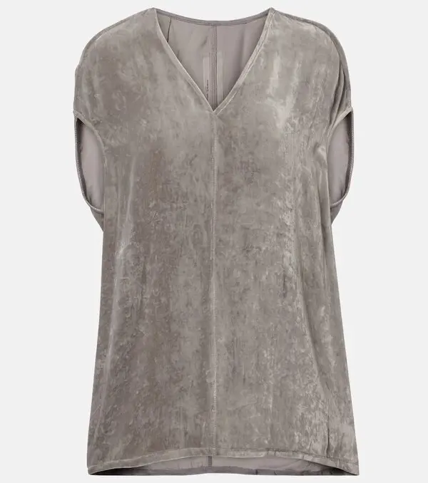 Rick Owens Floating Velvet Top - Grey