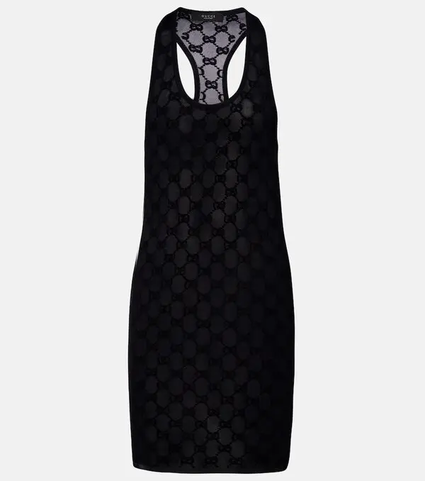 Gucci Gg Crêpe Minidress - Black