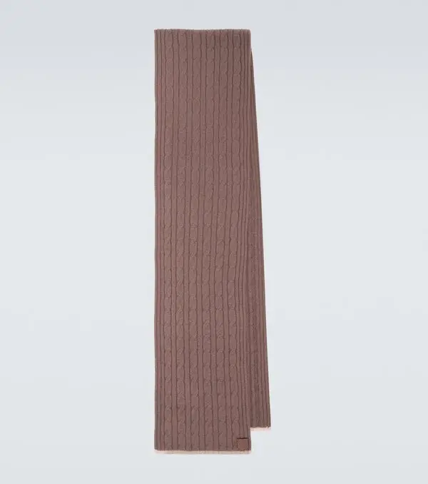 Eleventy Cable-knit Cashmere Scarf - Brown