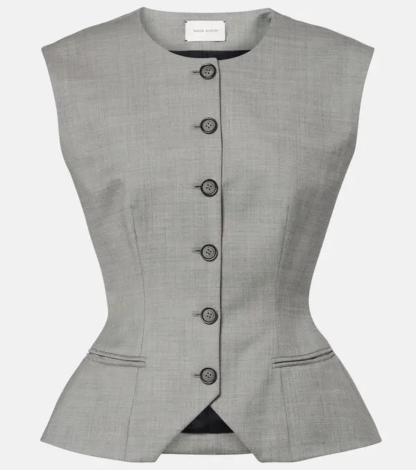 Magda Butrym Wool Vest With Buttoned Front - Grey