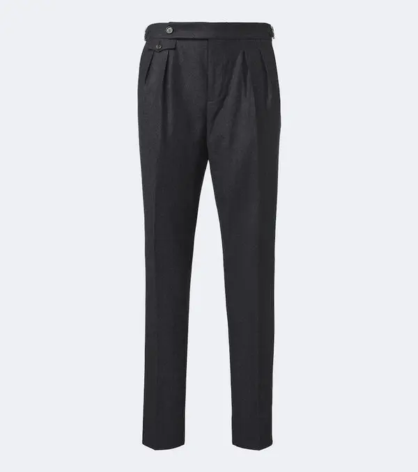 Brunello Cucinelli Virgin Wool Flannel Pants - Grey