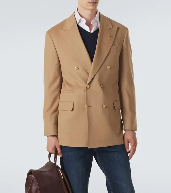 Brunello Cucinelli Double-breasted Camel Hair Blazer