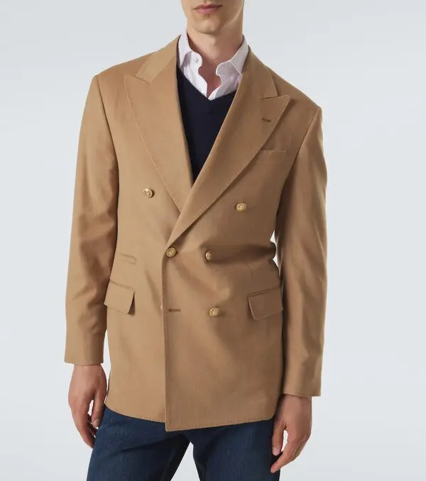 Brunello Cucinelli Double-breasted Camel Hair Blazer