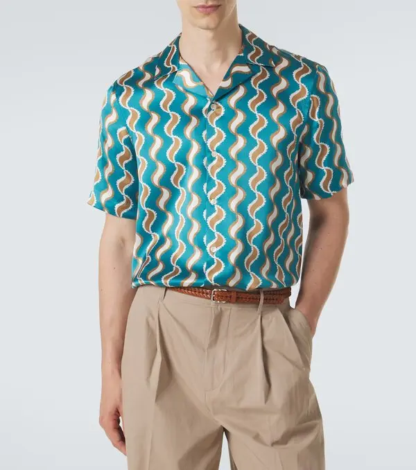 Frescobol Carioca Roberto Printed Silk Shirt