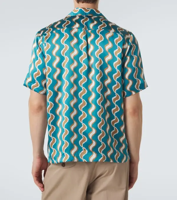 Frescobol Carioca Roberto Printed Silk Shirt