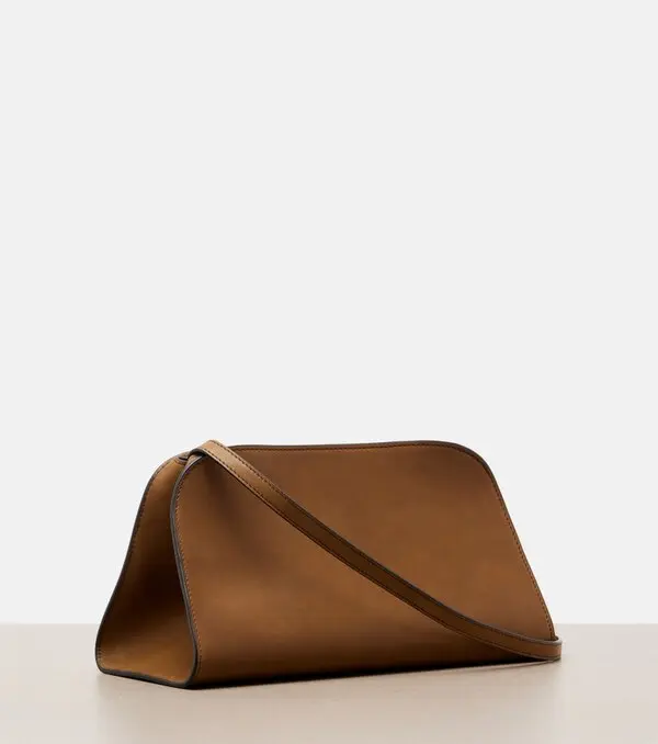 THE ROW Peggy Leather Clutch - Brown