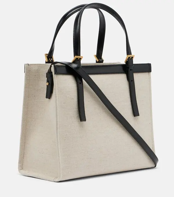 Versace Small Rivieria Canvas Tote Bag - Beige