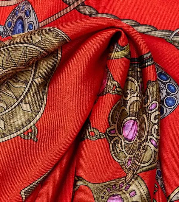 Versace Printed Silk Twill Scarf