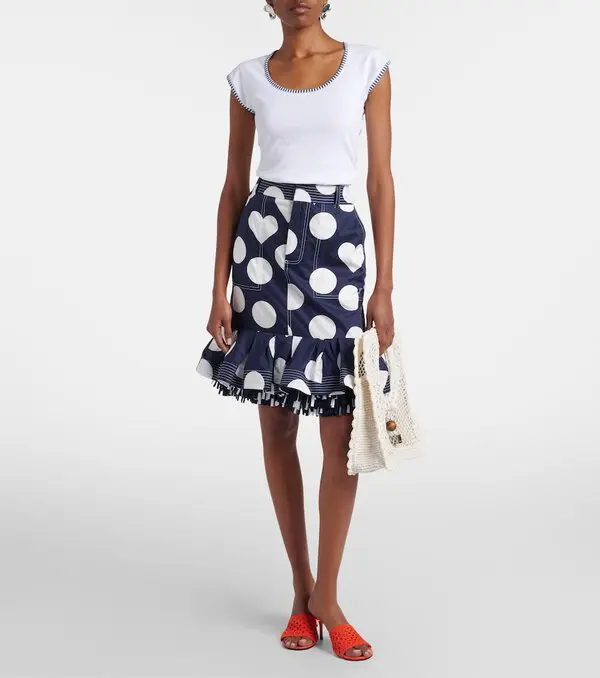 Jacquemus Cabana Printed Cotton Poplin Miniskirt - Blue