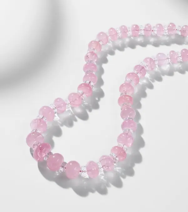 Ileana Makri Beaded Necklace With Morganite, White Topaz, And Diamonds