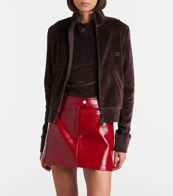 COURREGES Cotton-blend Velvet Track Jacket