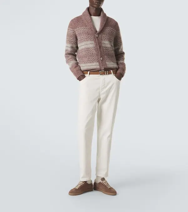 Brunello Cucinelli Leather-trimmed Suede Sneakers
