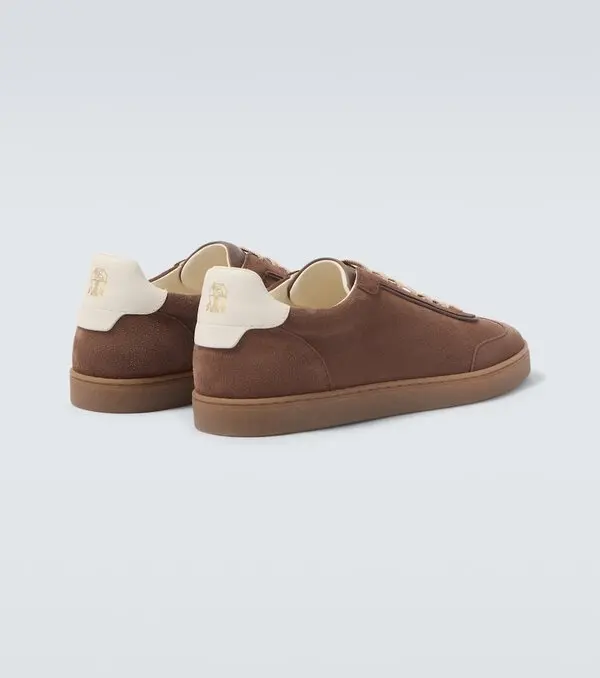 Brunello Cucinelli Leather-trimmed Suede Sneakers