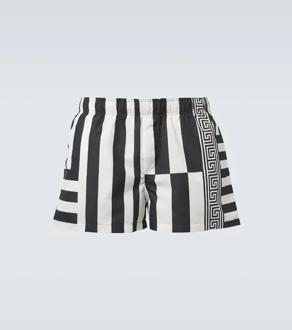 Versace Striped Swim Trunks