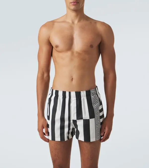 Versace Striped Swim Trunks