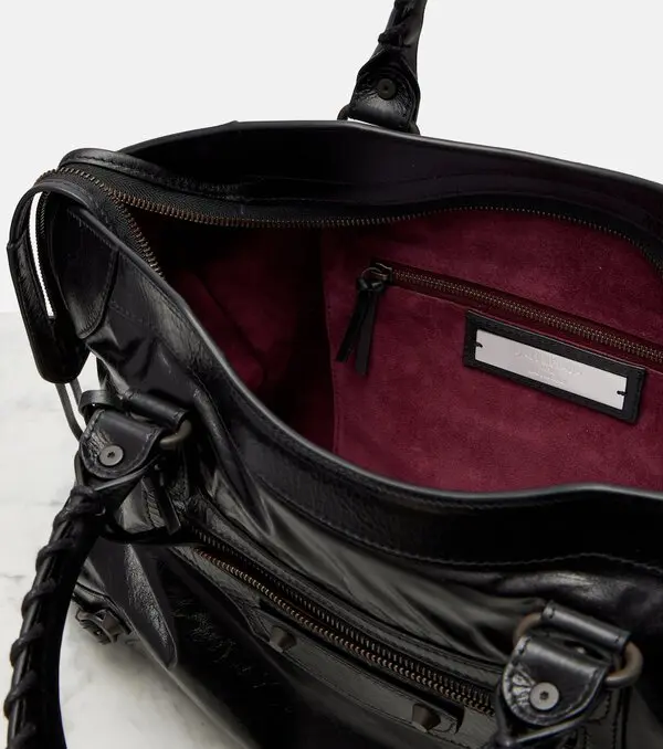 Balenciaga Le City Medium Leather Top-handle Bag - Black