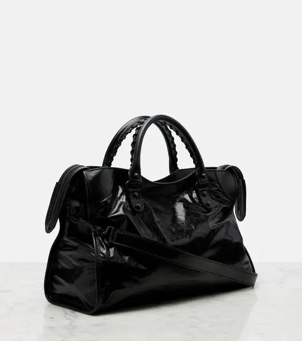 Balenciaga Le City Medium Leather Top-handle Bag - Black