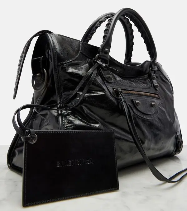 Balenciaga Le City Medium Leather Top-handle Bag - Black