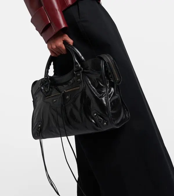 Balenciaga Le City Medium Leather Top-handle Bag - Black