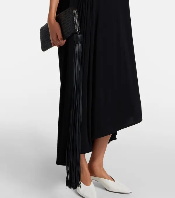 Bottega Veneta Intrecciato Leather Clutch With Tassel Detail