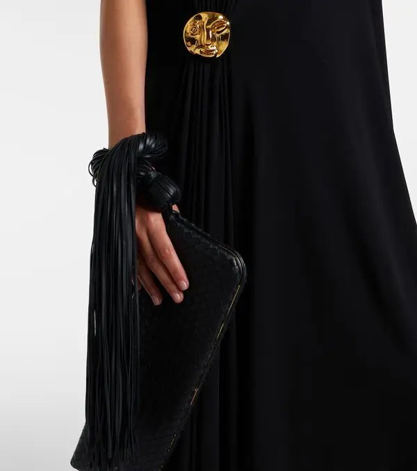 Bottega Veneta Intrecciato Leather Clutch With Tassel Detail