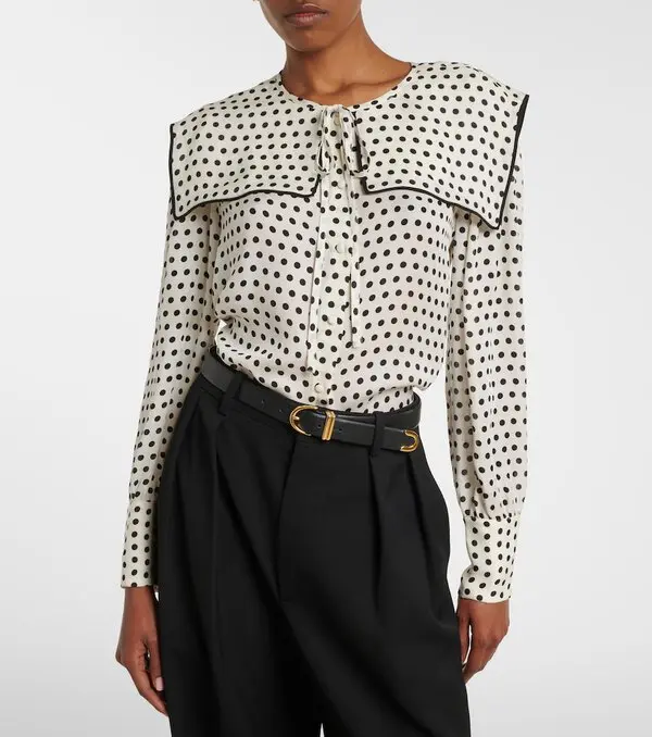 FRAME Polka-dot Silk Blouse