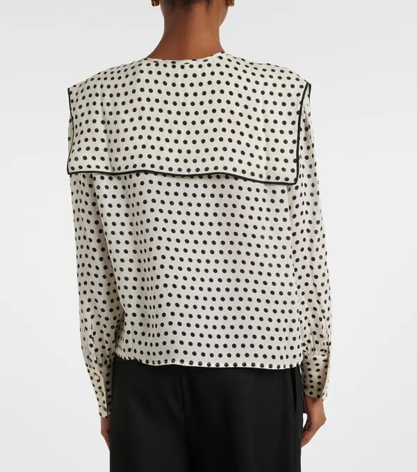 FRAME Polka-dot Silk Blouse