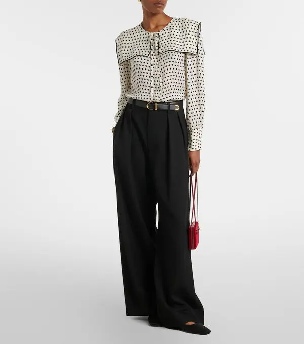 FRAME Polka-dot Silk Blouse