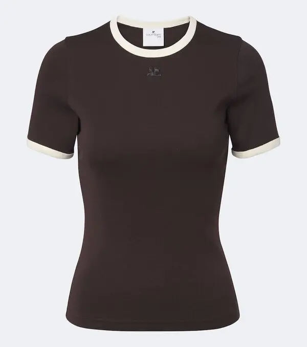 COURREGES Cotton Jersey T-shirt - Brown