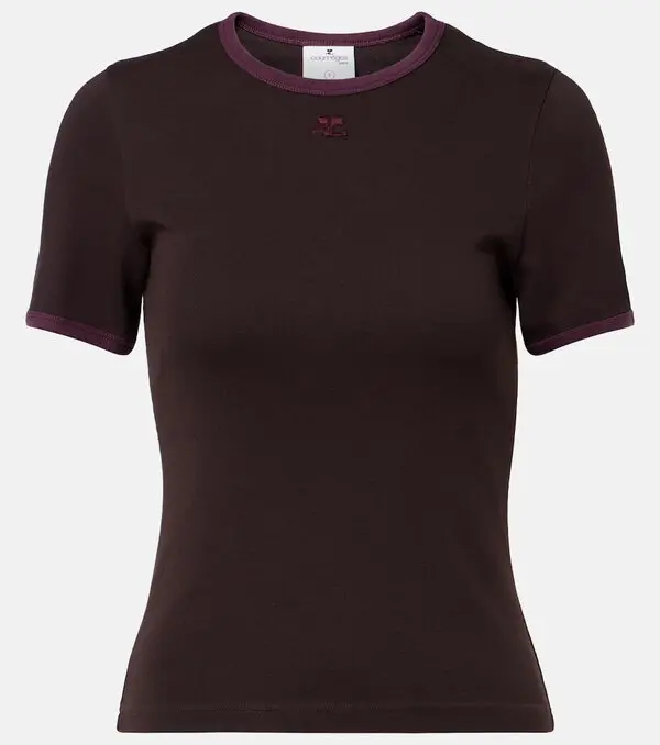 COURREGES Cotton Jersey T-shirt - Brown